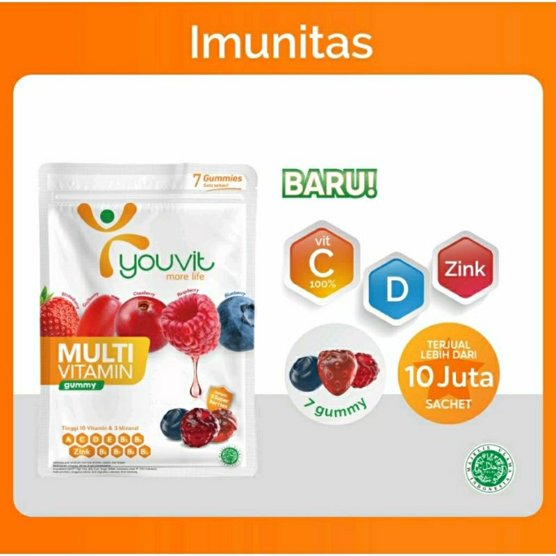 Jual YOUVIT Multivitamin Gummy Dewasa 7 Day | Shopee Indonesia