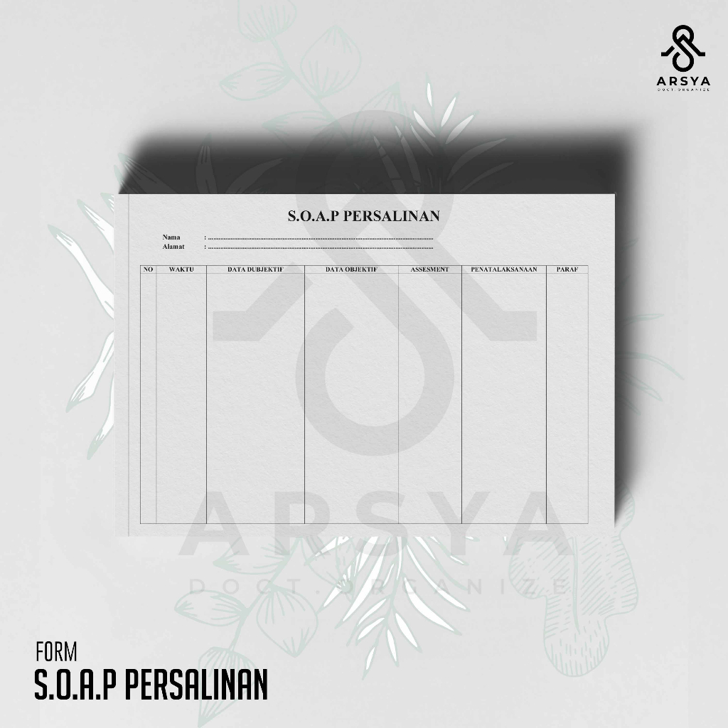 Jual Form S.O.A.P Persalinan | Surat SOAP INC | Formulir SOAP INC ...