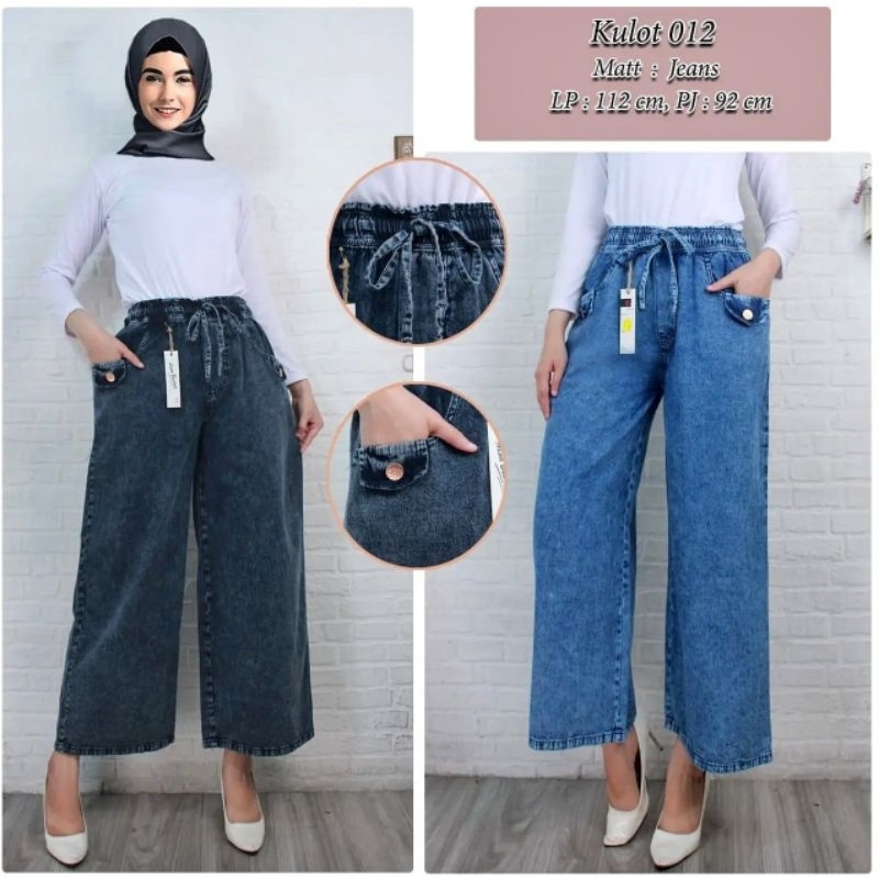 Jual kulot kekinian kulot jeans premium muat bb70kg | Shopee Indonesia