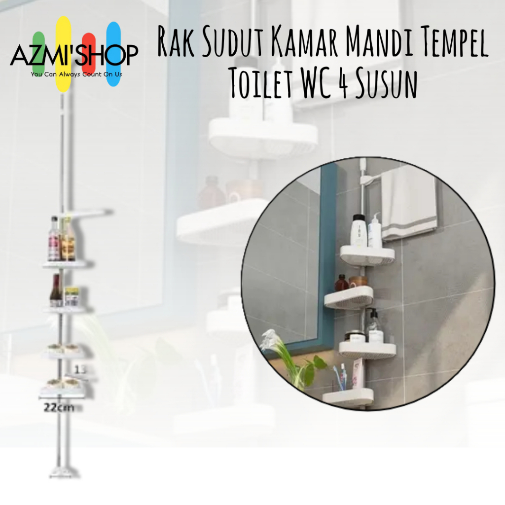 Jual Rak Sudut Kamar Mandi Tempel Toilet WC 4 Susun - Rak Tempel Dapur ...