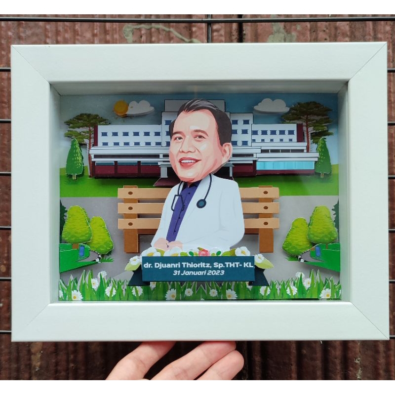 Jual Pop up frame 15x20cm (6R) karikatur hadiah wisuda pigura bingkai ...