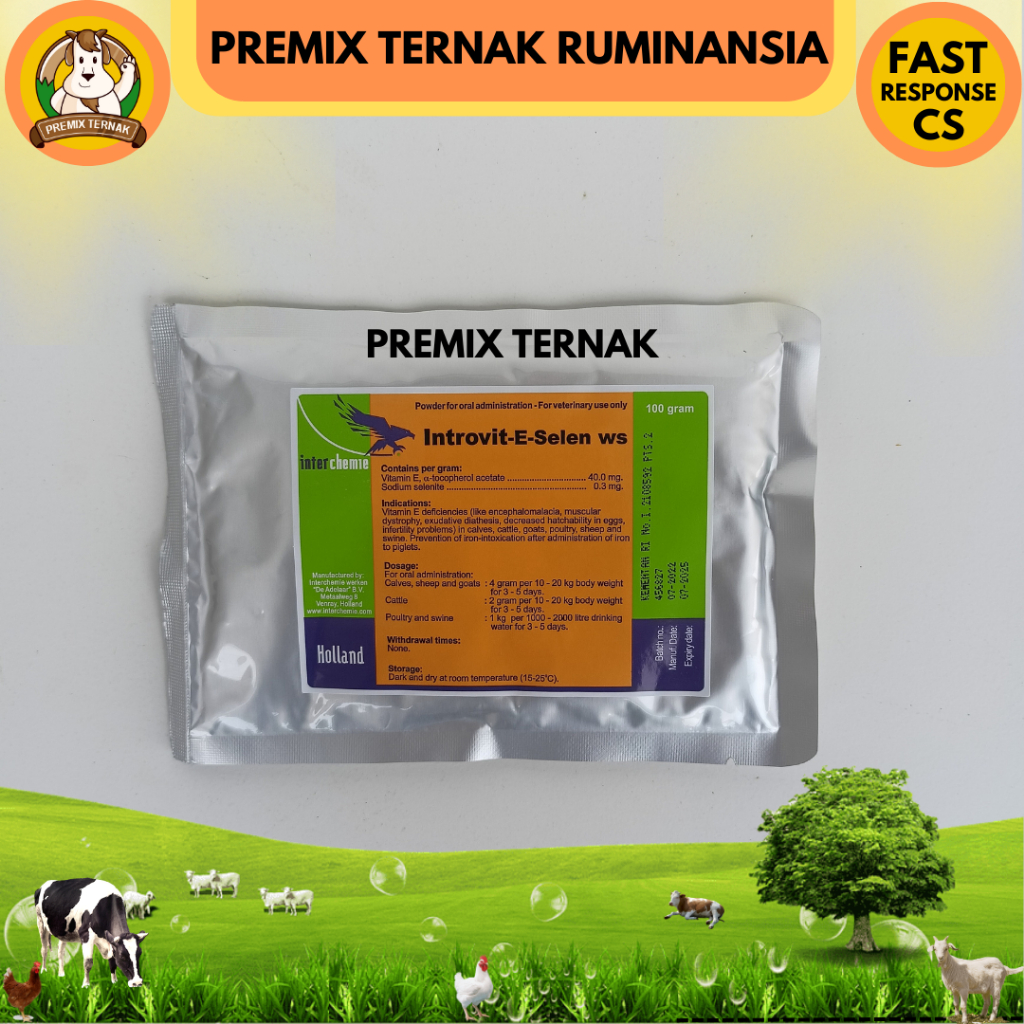 Jual INTROVIT E SELEN WS 100gram - Vitamin Meningkatkan Fertilitas dan ...
