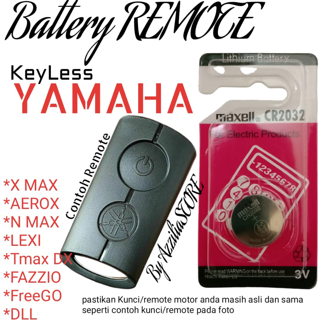 Jual Battery Baterai Batrai Batre Untuk Remote Remot Keyless Motor ...