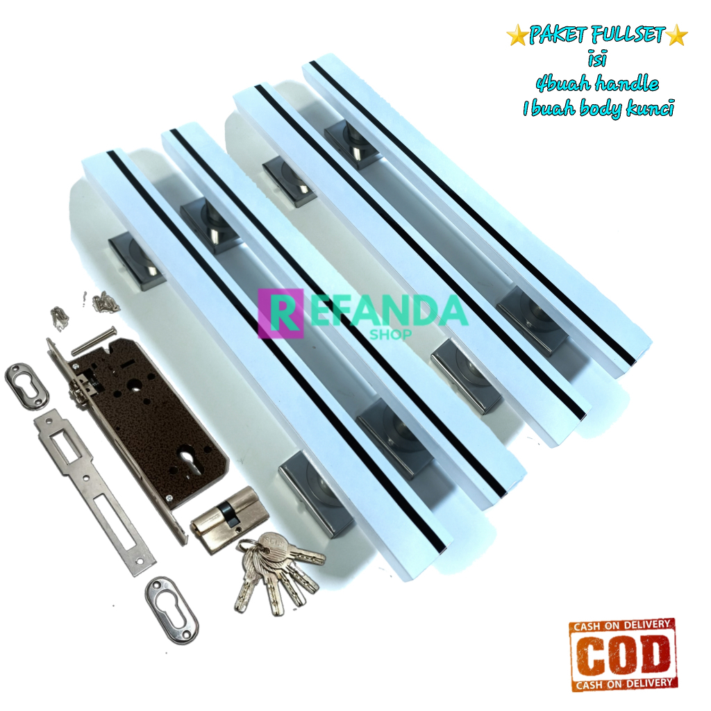 Jual paket lock body kunci dan 4buah gagang tarikan pegangan handle ...