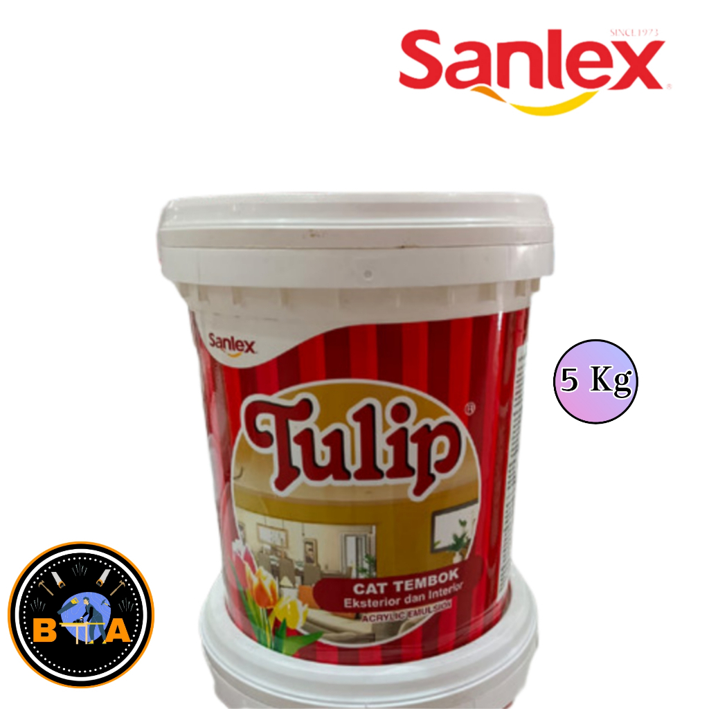 Jual CAT TEMBOK PUTIH 5KG // CAT TEMBOK TULIP // SANLEX // | Shopee ...