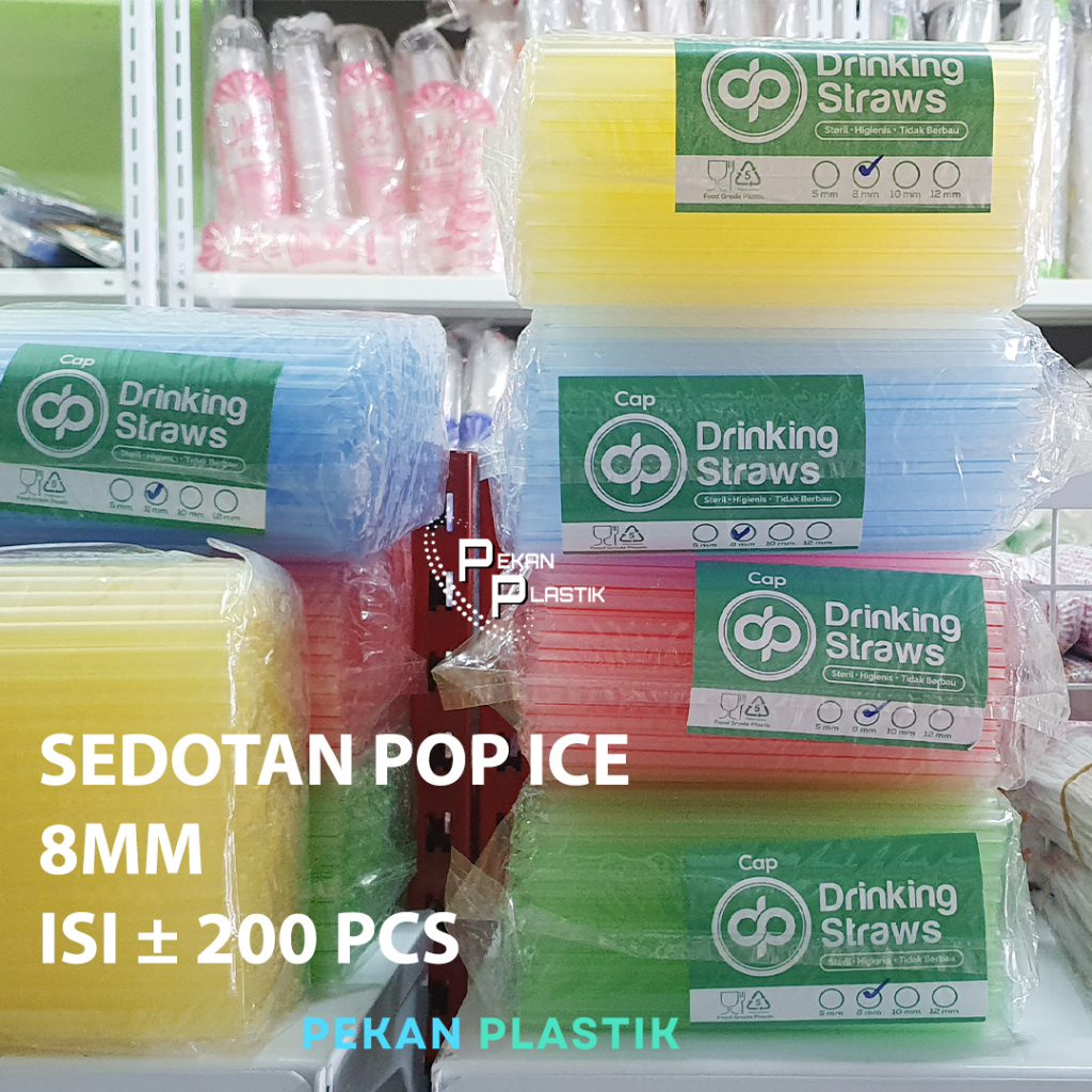 Jual Sedotan Plastik Bubble Warna 8 mm / Pipet Straw Besar 8mm Pop Ice ...