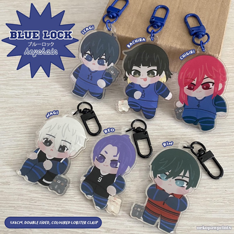 Jual nekopawprints: blue lock acrylic keychain — gantungan kunci anime ...