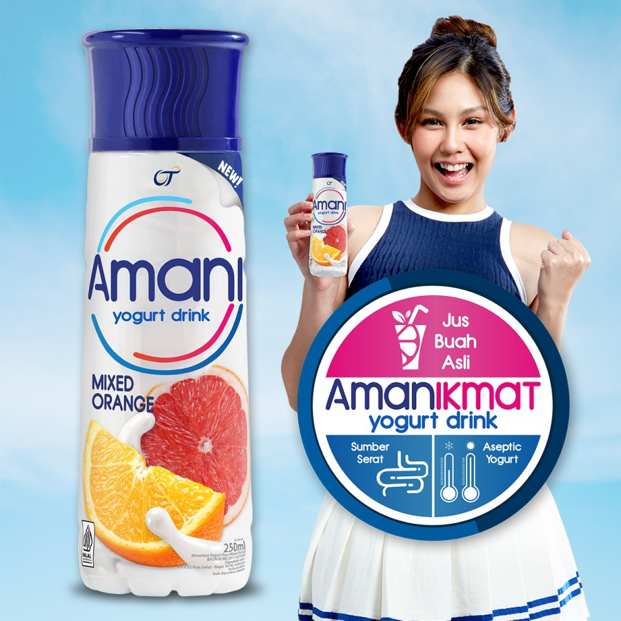 Jual AMANI Yogurt Drink Mix Orange Susu Fermentasi Jeruk Buah Milk 250 ml | Shopee Indonesia