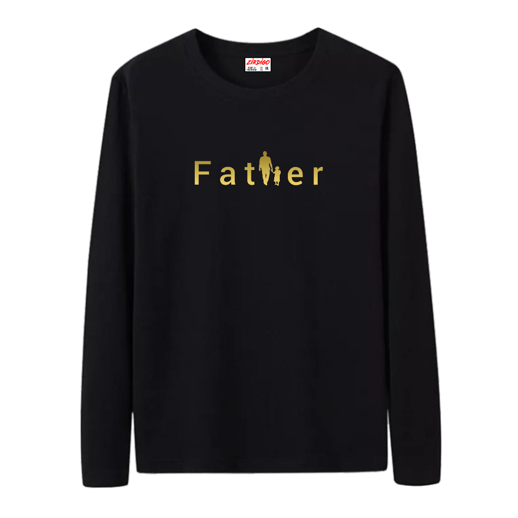 Jual Zirdigo Kaos Father Text Gold Lengan Panjang Print Quality ...