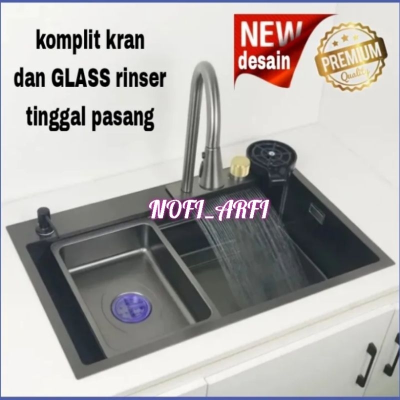 Jual Sale!!! Kitchen Sink Modern Design/Sink Faucet UK 75 x 45 cm nano ...