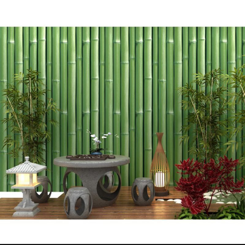 Jual Wallpaper Dinding Ruang Tamu Wallpaper Motif Bambu Polos [ M2M ...