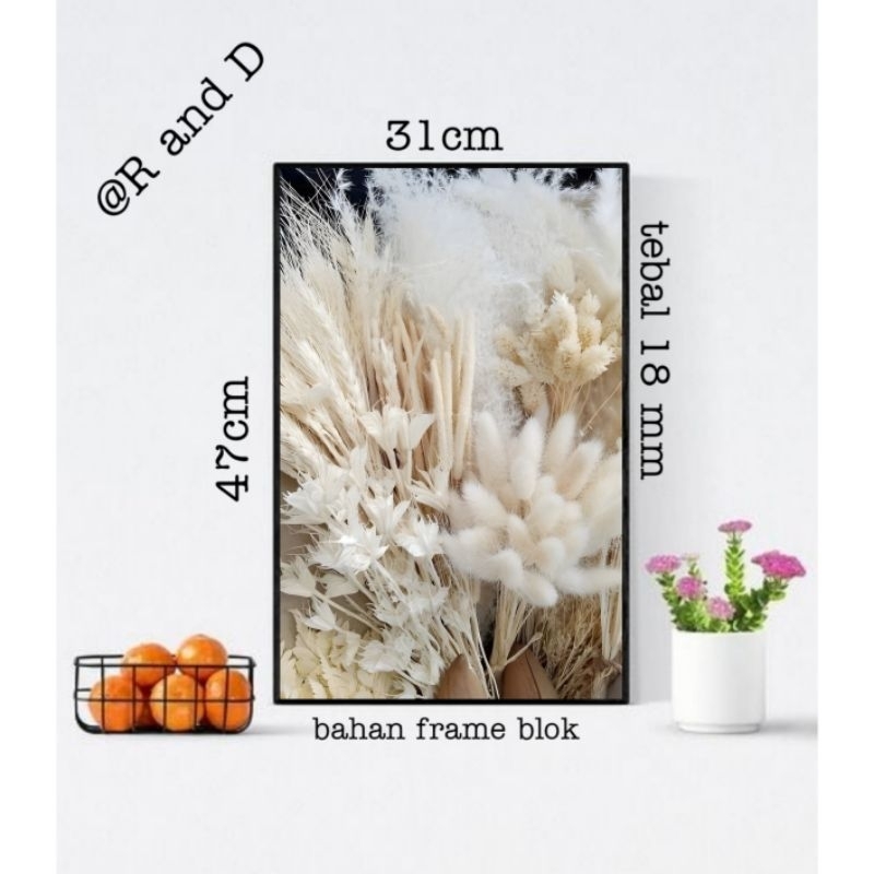 Jual Hiasan Dinding Gambar Bunga Kering ukuran 47x31 Walldecor Cetak ...