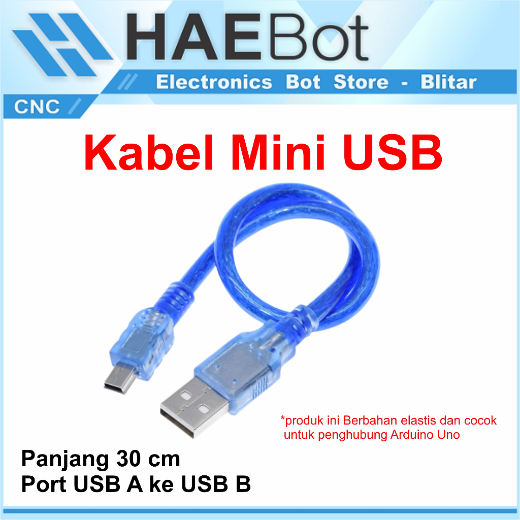Jual [HAEBOT] Kabel Mini USB A ke B Arduino Nano Kamera Transfer Data Konektor Penghubung ...