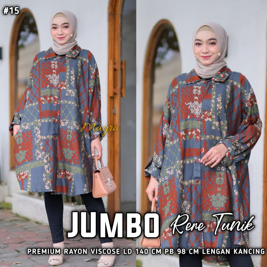 Jual Tunik Jumbo Super Besar LD 140 Muat Bb 100 120 Kg Bahan Rayon Motif Kekinian Adem | Shopee ...