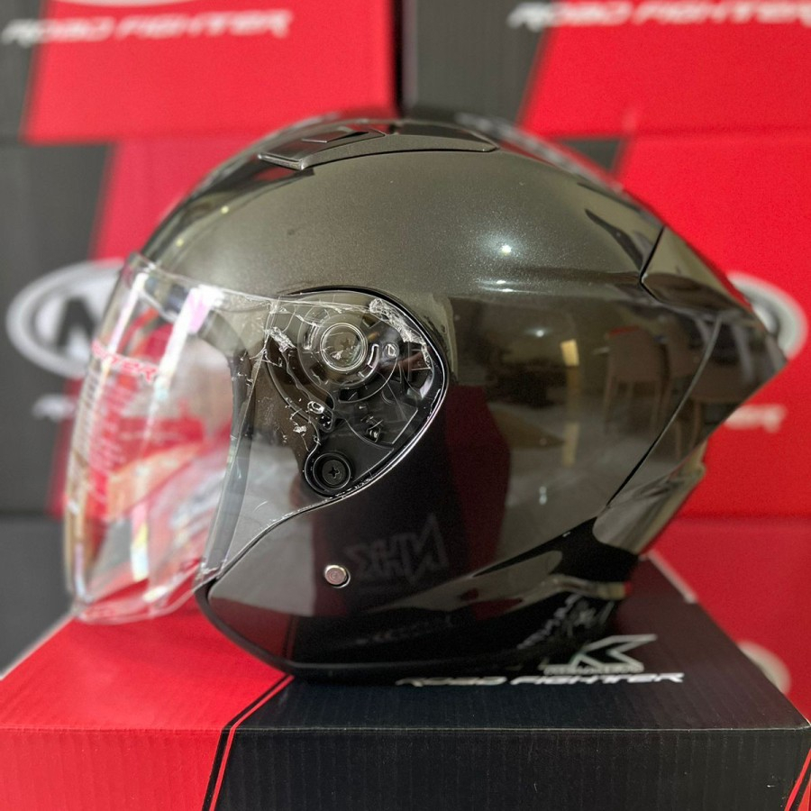 Jual NHK R1 ELITE SOLID GUNMETAL SINGLE VISOR | Shopee Indonesia