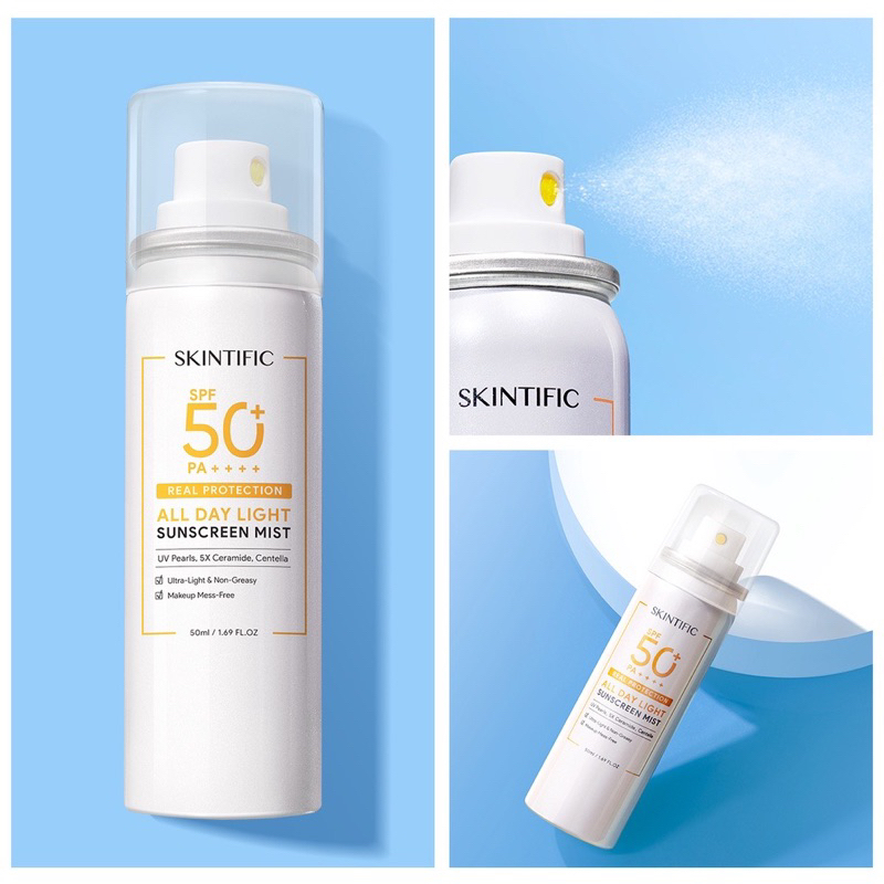 Jual SKINTIFIC All Day Light Sunscreen Mist SPF50 PA++++ Sunscreen ...