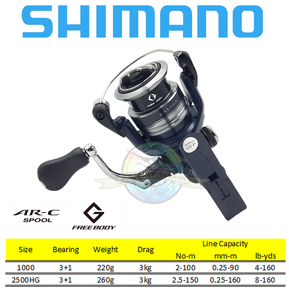 Jual Reel Pancing Shimano Catana 1000 2500HG FE Tahun Rilis 2022 ...