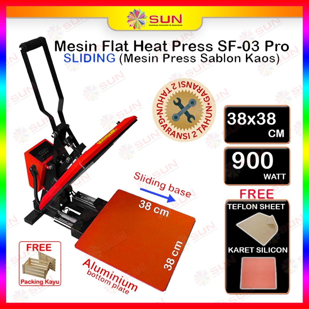 Jual Mesin Press Sablon Kaos SUN Sliding 38x38 SUPER HIGH PRESSURE SF ...