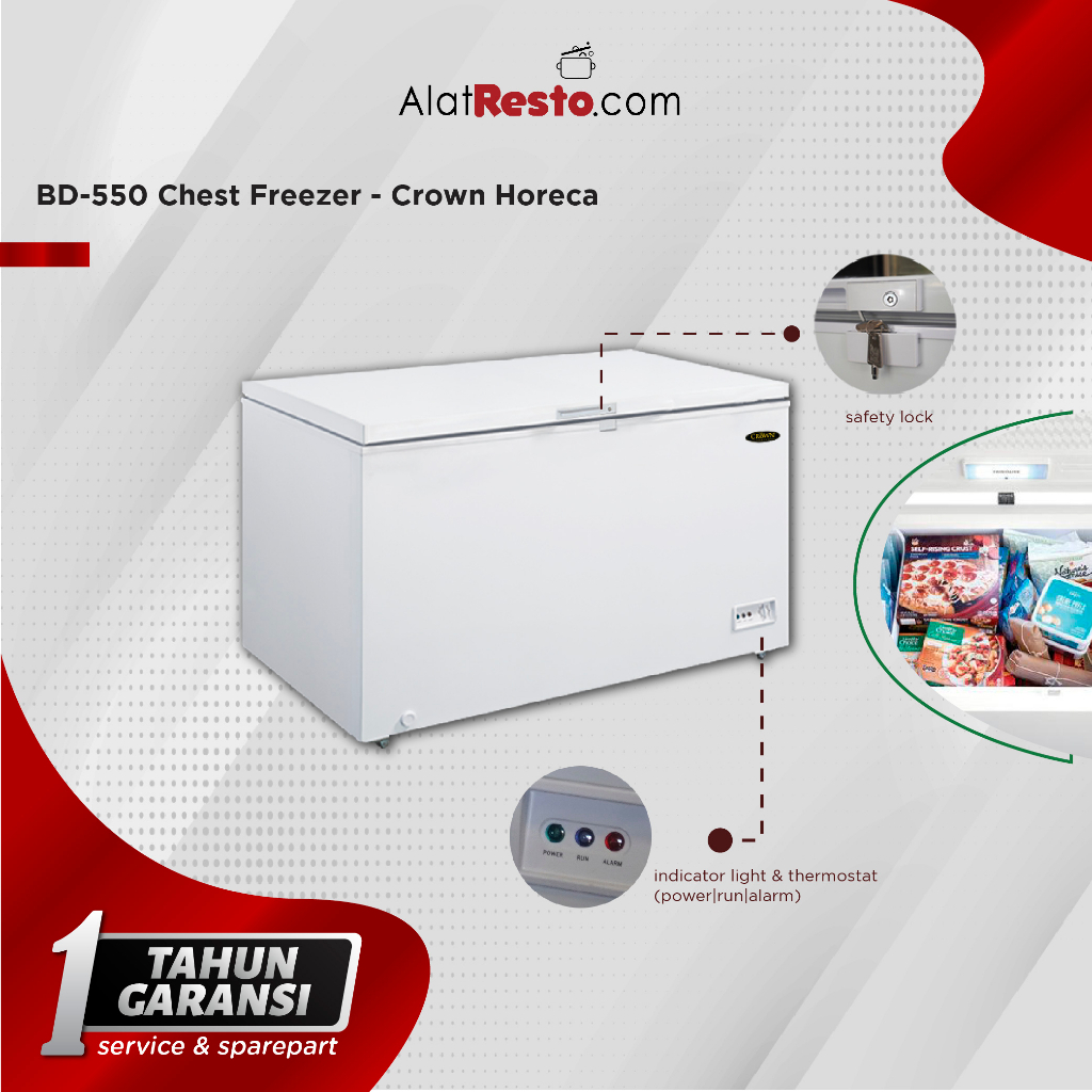 Jual Chest Freezer BD-550 Mesin Pembeku Crown Horeca | Shopee Indonesia