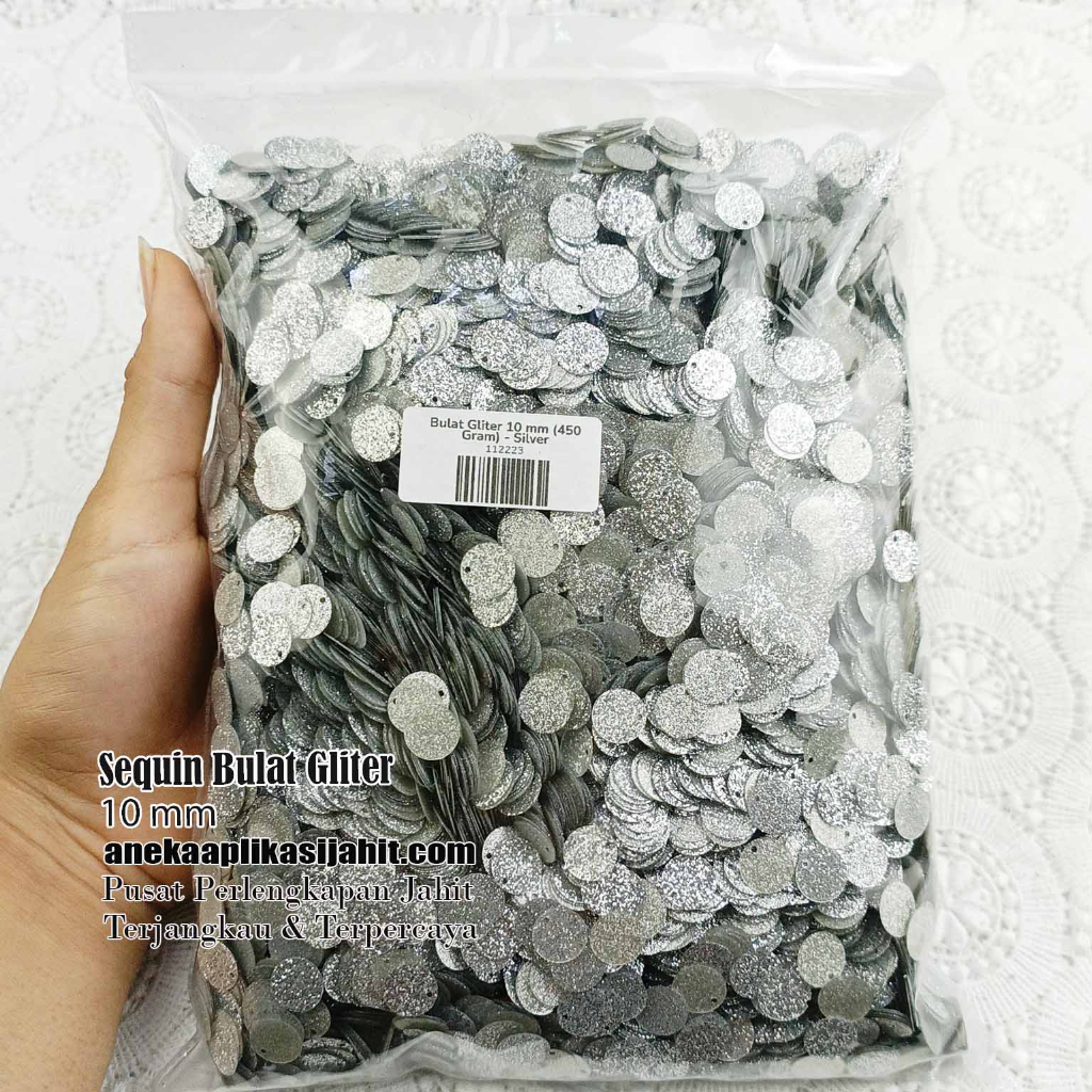 Jual 1 BUNGKUS PAYET PIRING GLITER BULAT 10 MM (5 GRAM) | Shopee Indonesia