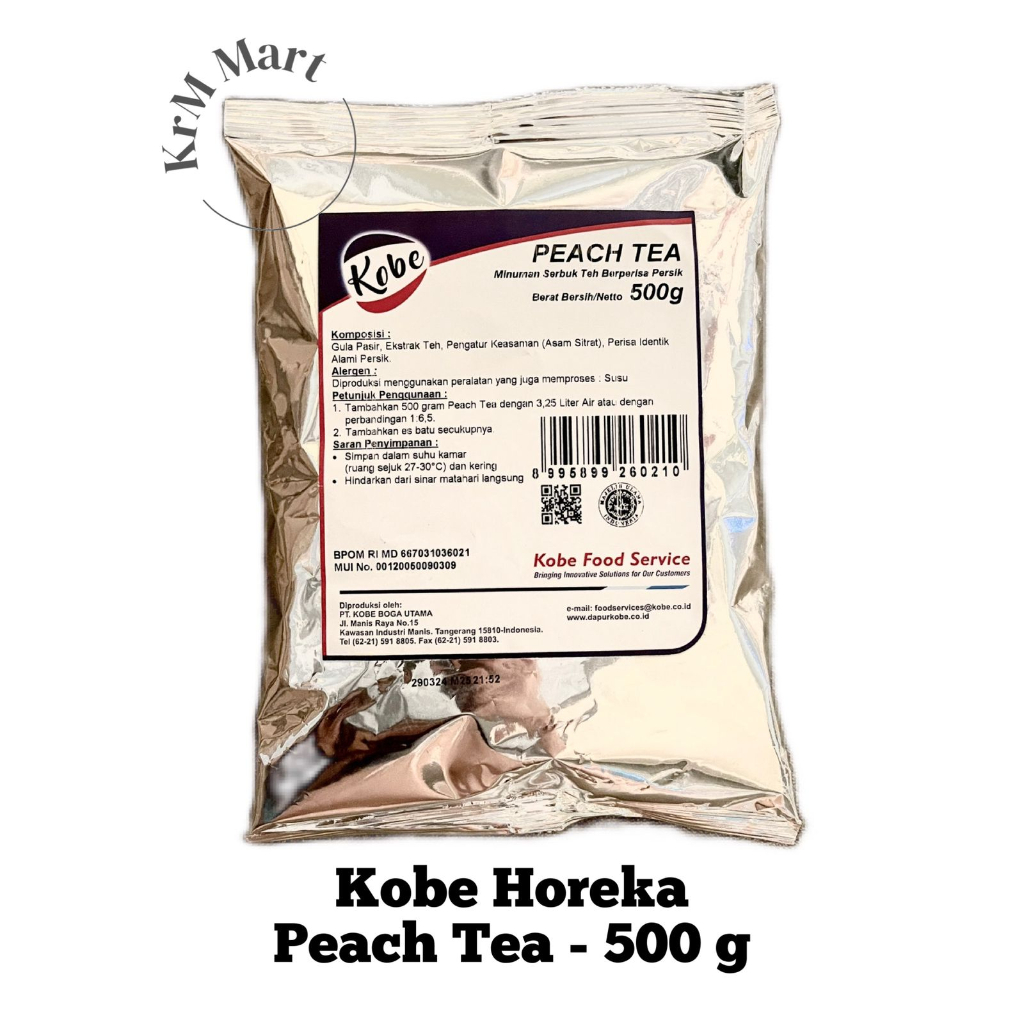 Jual Kobe Peach Tea 500 gr 1/2 kg serbuk bubuk teh persik 500g gram ...