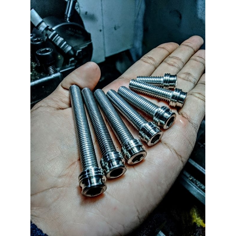 Jual BAUT M8 DRAT 12 STAINLESS L MODEL KEPALA BESAR BUBUT GILAP PANJANG 2 CM SAMPAI 9 CM ...