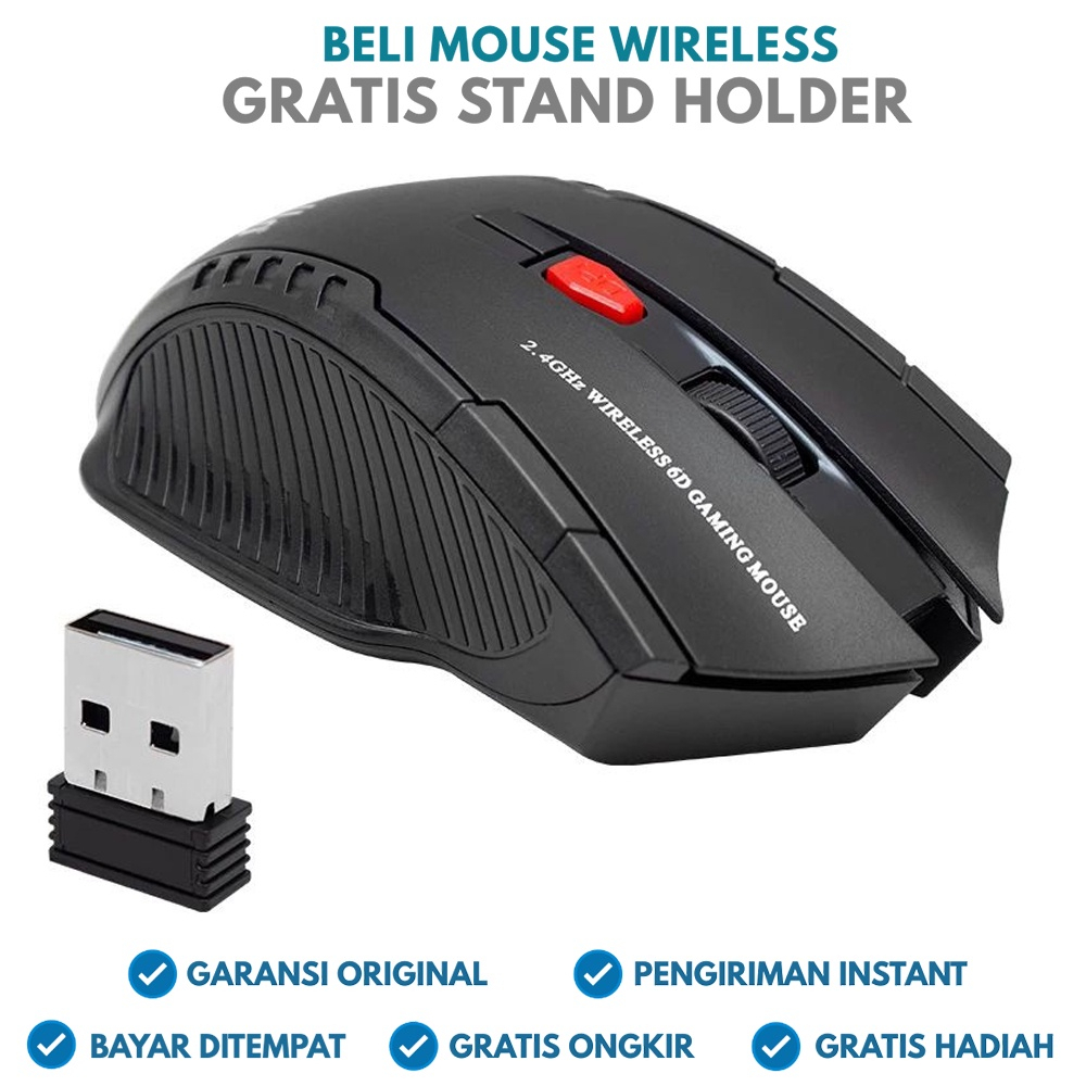 Jual Mouse Gaming Wireless Tanpa Kabel Silent Ergonomic Wireless Gaming ...