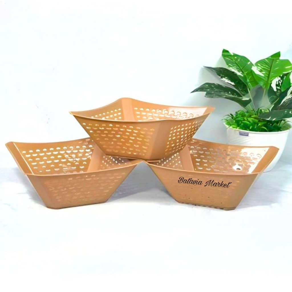 Jual Wakul Segi Mocca / Besek Segi Plastik Coklat / Tempat Sayur Buah ...