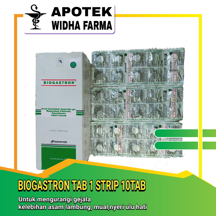 Jual BIOGASTRON Strip Chewable Tablet Obat Maag, Nyeri Ulu Hati & Mual ...