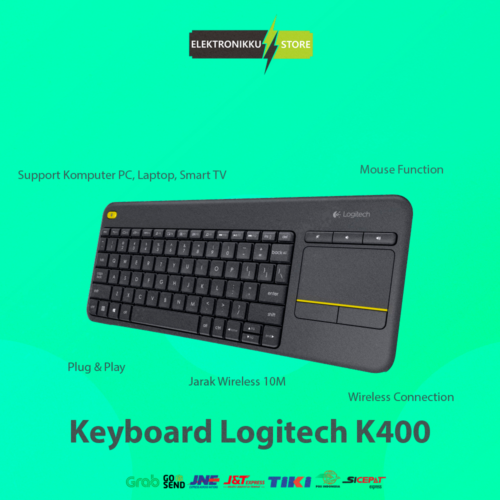 Jual Keyboard Mouse Logitech K400 Wireless Laptop Komputer PC Smart TV ...