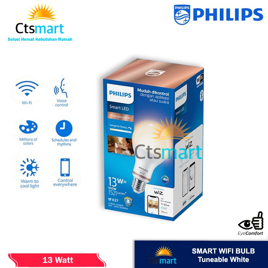 Jual Philips Lampu Smart WiFi LED 13W With Bluetooth - Tunable White ...