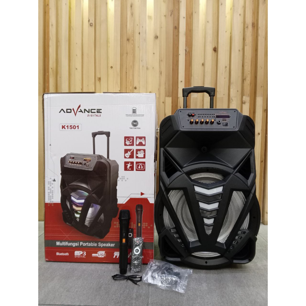 Jual Speaker Portable Advance K1501 + wireless mic - Ukuran 15 inch ...