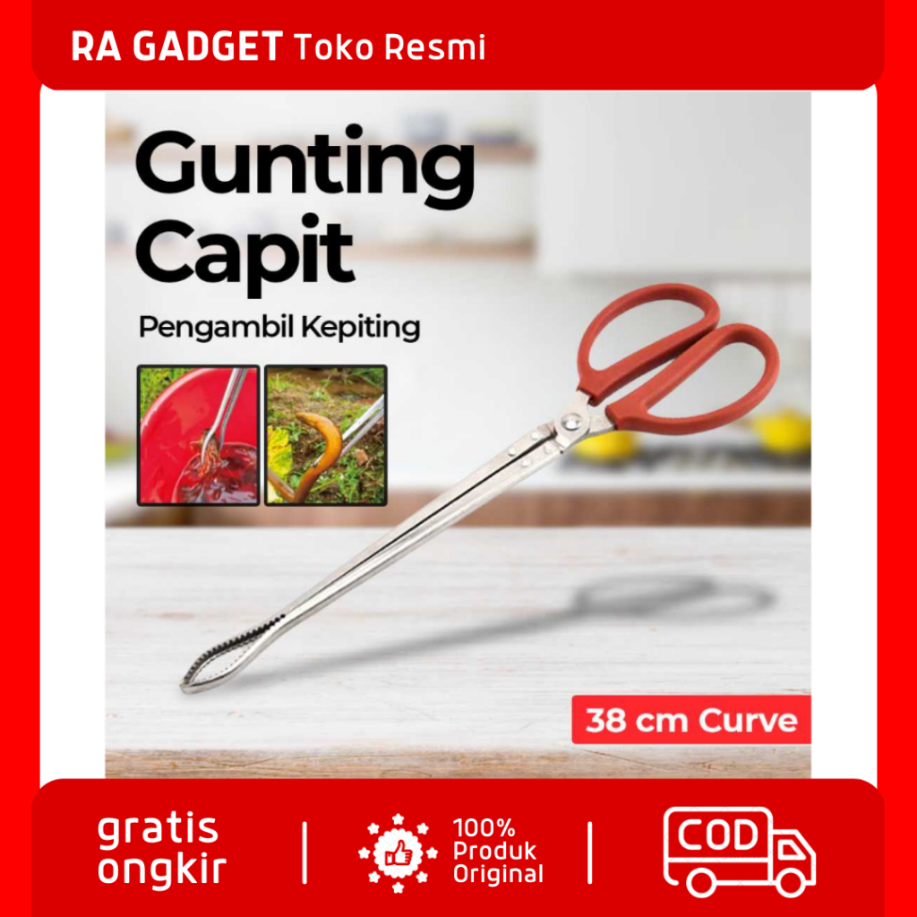 Jual Crab Tongs Gunting Capit Pengambil Kepiting Belut Multifungsi ...