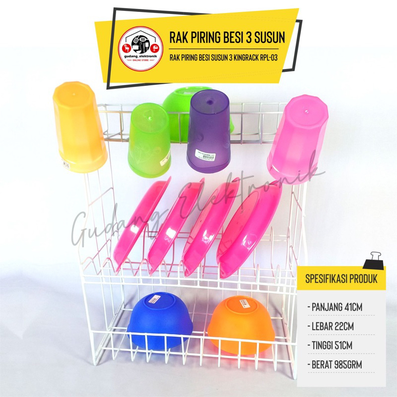 Jual Rak Piring Besi 4 Susun Serbaguna Rak Piring Tinggi Rak Piring ...