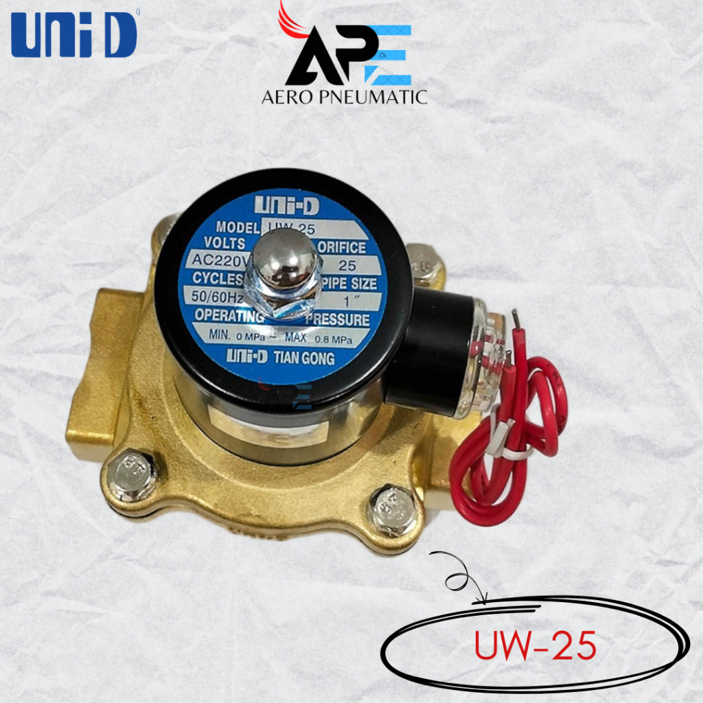 Jual SOLENOID VALVE 2 WAY UNI-D UW-25 / 2W-250-25 DRAT 1" KUNINGAN | Shopee Indonesia