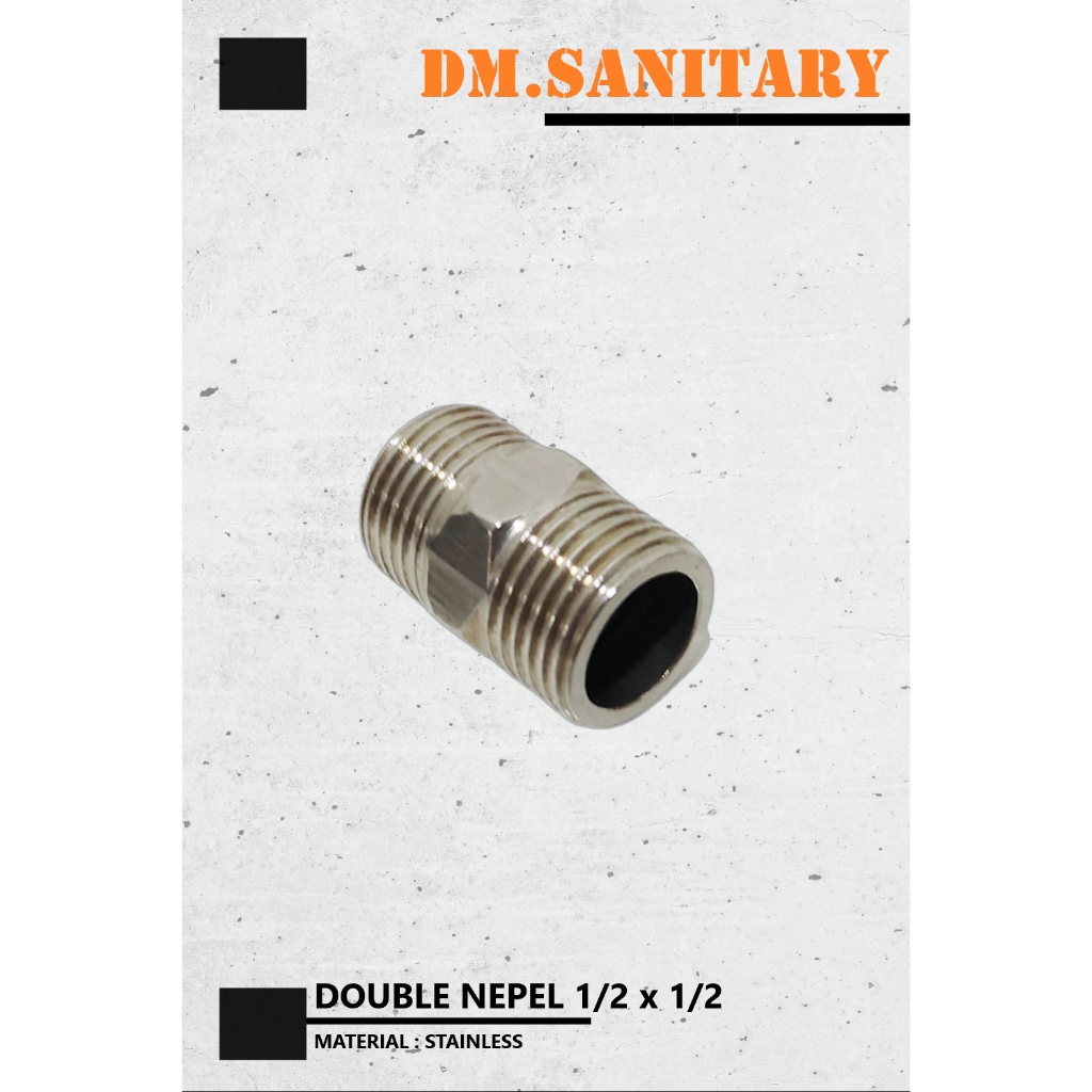 Jual DOUBLE NAPLE 1/2 STAINLESS DOUBLE NEPEL SAMBUNGAN DOUBLE DRAT | Shopee Indonesia