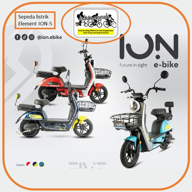 Jual SEPEDA LISTRIK ELEMENT ION-FIVE -BATERAI48V / 12A , New Dinamo 500 ...