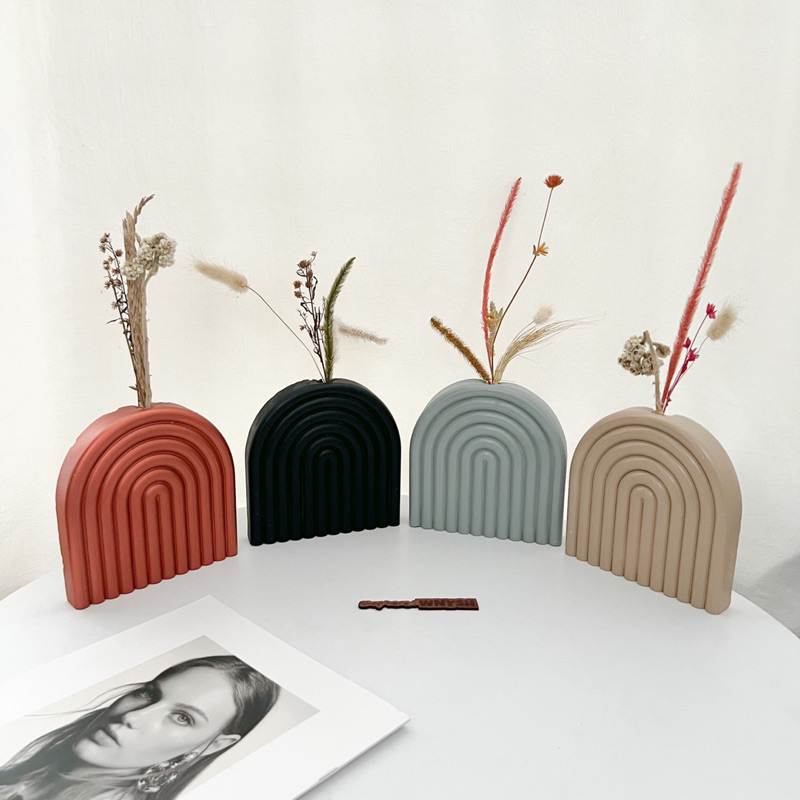Jual Arc Concrete vase shape, Multicolor concrete shape vase, properti ...
