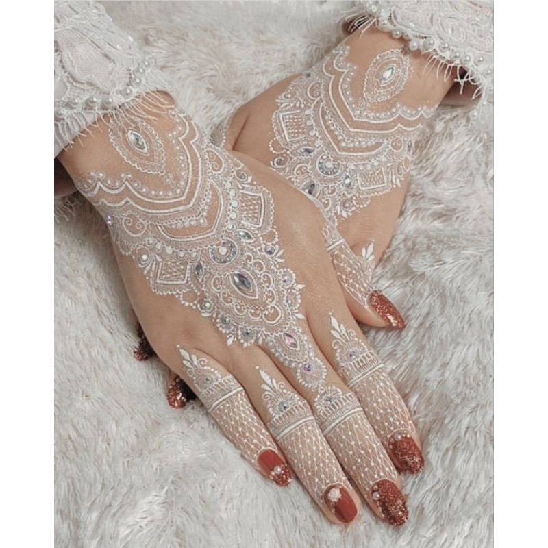 Jual HENNA INSTAN PUTIH & MAROON SEPASANG DESAIN BRIDAL SYURGA HENNA ...