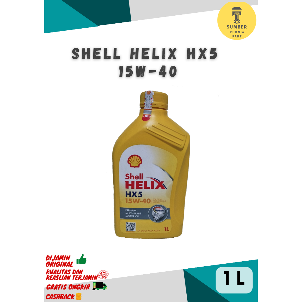 Jual Shell Helix HX5 15W-40 1 liter original scan barcode | Shopee ...
