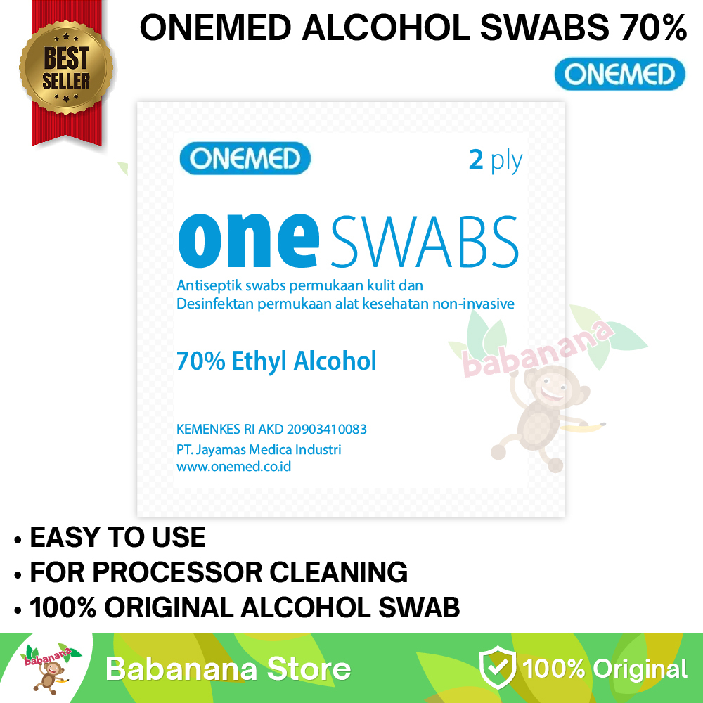 Jual Alcohol swab Onemed satuan eceran 70% pembersih prosesor luka dll ...