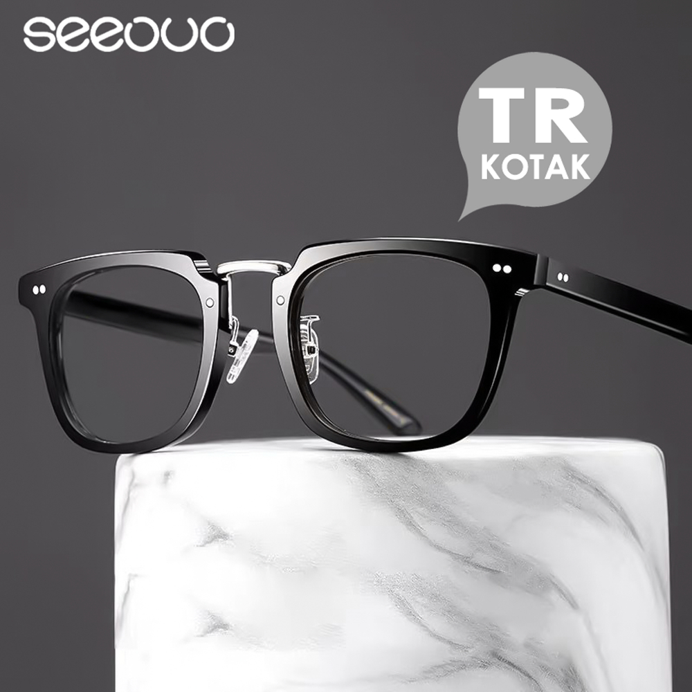 Jual Seeouo Kacamata Antiradiasi Blueray Sinar Biru Kotak TR90 + Metal Classic Fashion Pria dan ...
