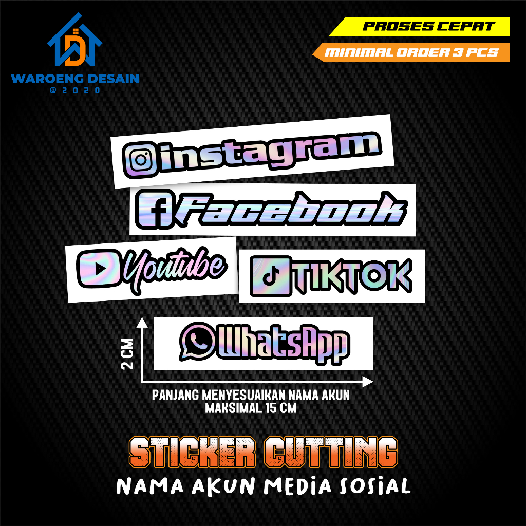 Jual Sticker Custom Nama Akun Media Sosial | Shopee Indonesia