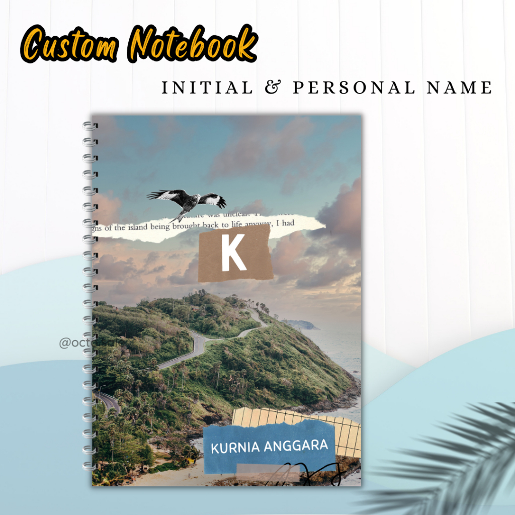 Jual Custom Nama Inisial Notebook 100 Halaman @ 50 Lembar Notebook ...