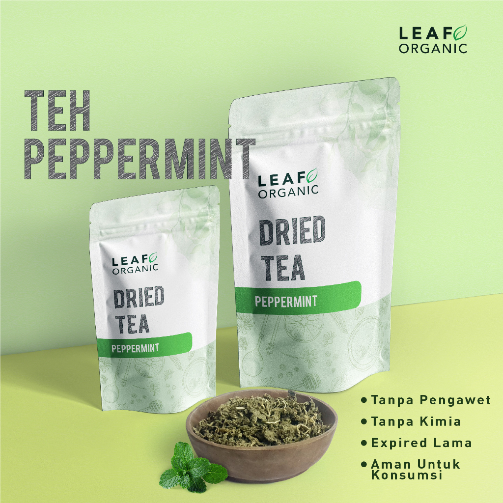 Jual Teh Daun Peppermint Kering LEAF ORGANIC Dried Tea Mint Premium Kering Murni Organik ...