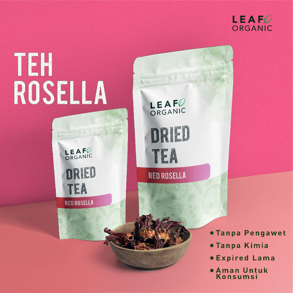 Jual Teh Bunga Rosela Merah LEAF ORGANIC Red Rosella Kering Dried Tea ...