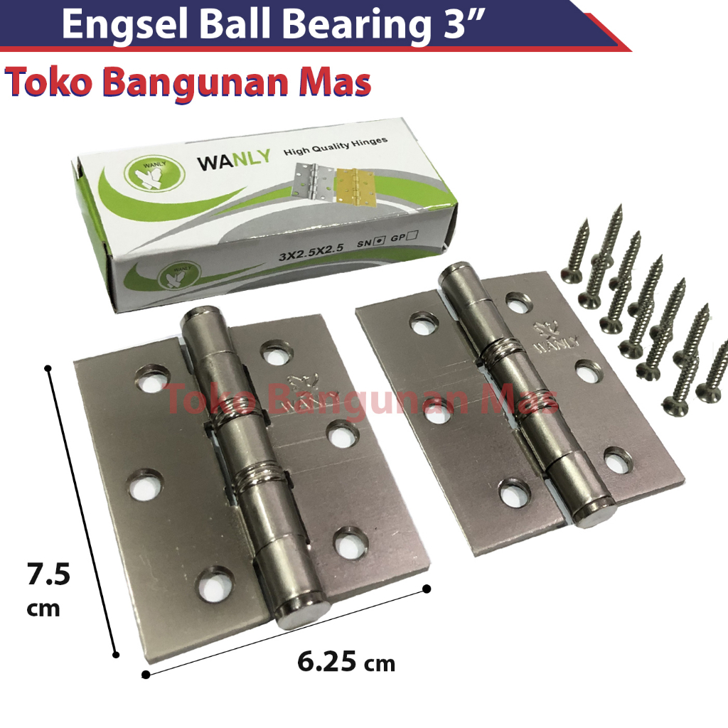 Jual Engsel Tebal Jendela 3" Bearing Wanly / Engsel Tebal Bearing 3 ...