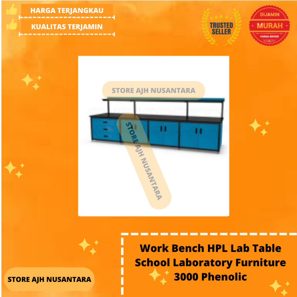 Jual ECO Work Bench HPL Lab Table School Laboratory Furniture 3000 ...