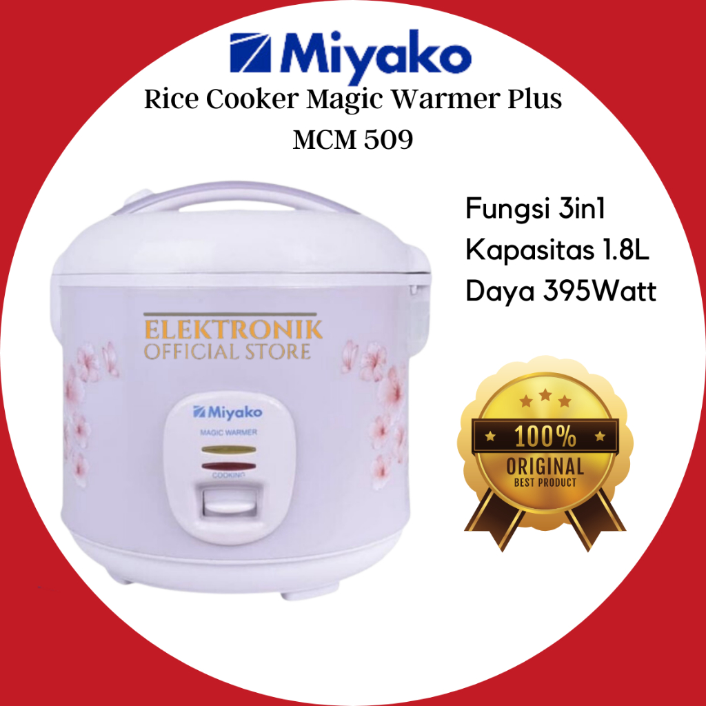 Jual MIYAKO RICE COOKER MCM 509 MAGIC WARMER PLUS/MCM509 / MCM-509 ...