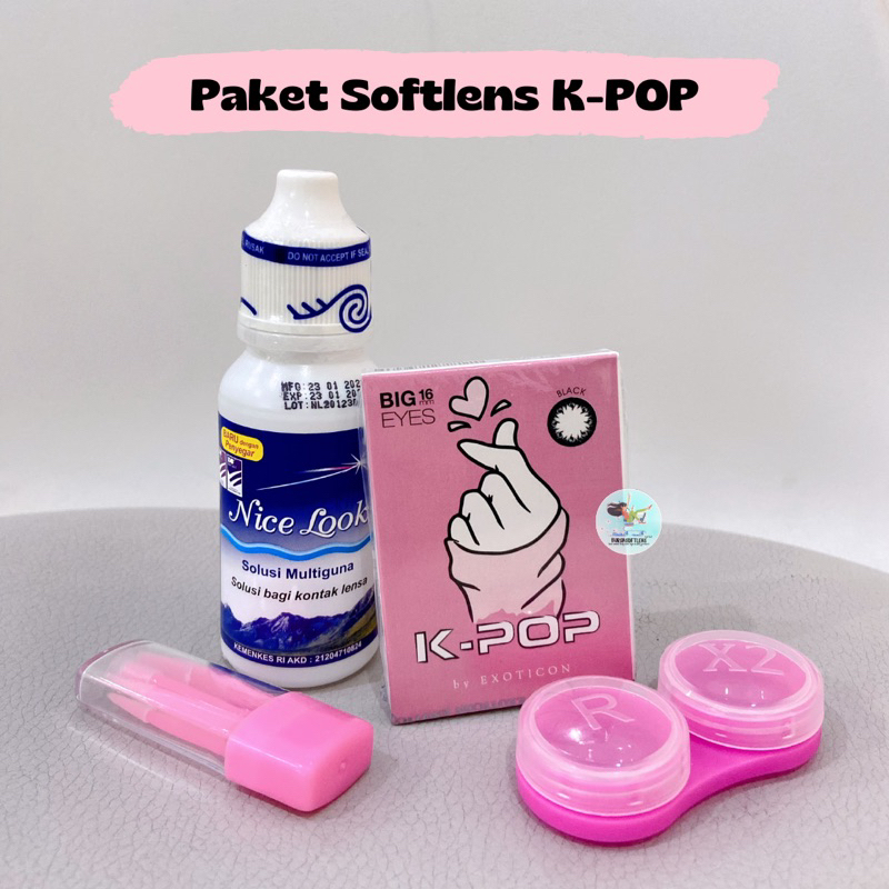 Jual Paket Hemat Softlens K-POP + Cairan 60ml + Jepit / Aplikator ...